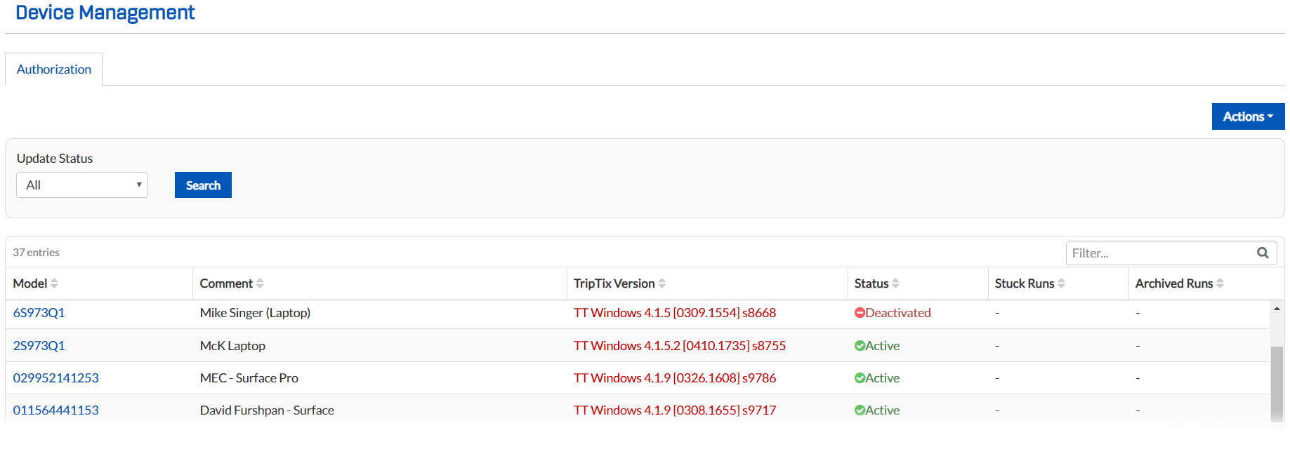 Edit a Device – TripTix